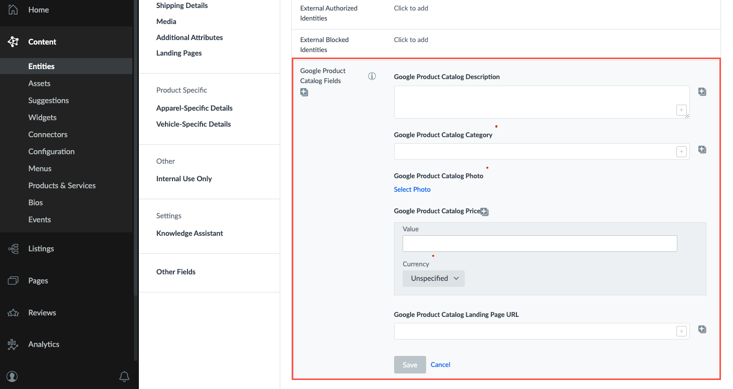 Aggiungi articoli al Google Product Catalog – Yext Help