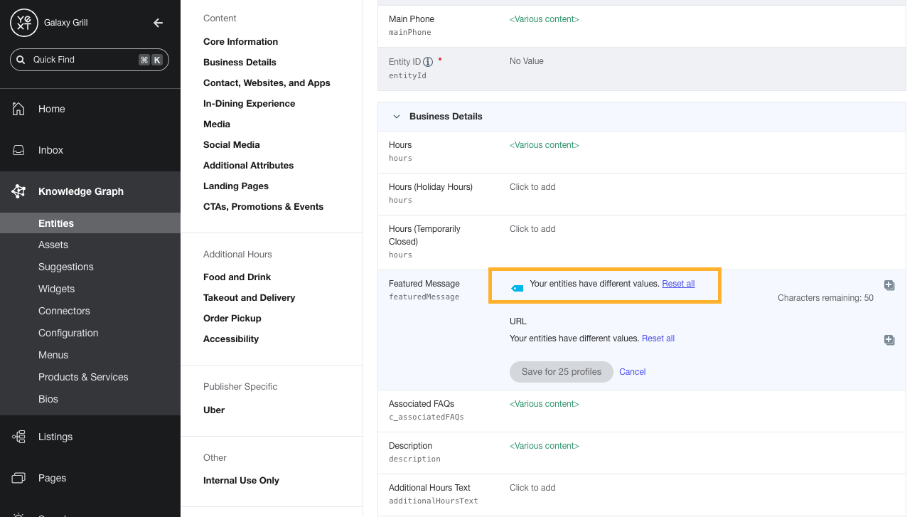Edit Entities in Bulk – Yext Help