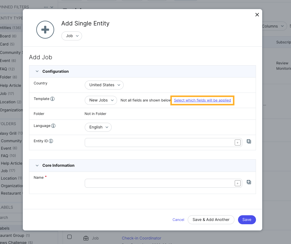 Apply an Entity Template – Yext Help
